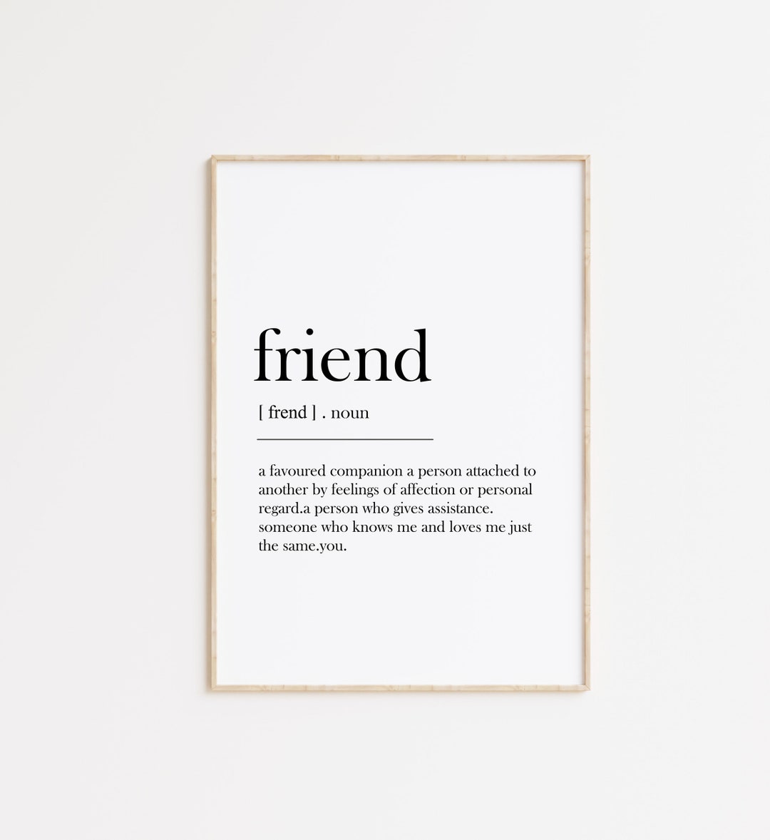 Friend Definition, Definition Print, Friend Definition Poster, Friend ...