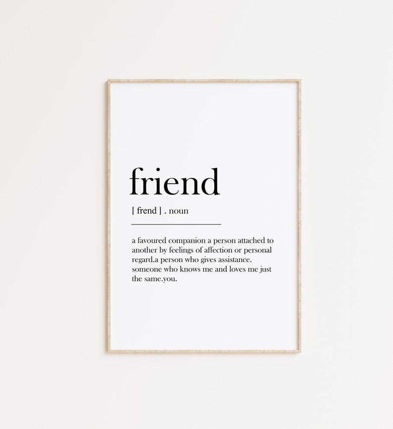 Friend Definition Definition Print Friend Definition Poster - Etsy