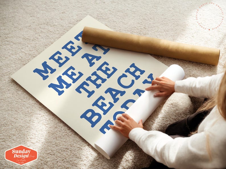 Meet Me at the Beach Print, Coastal Typography Poster, Beach House ...