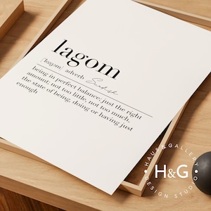 Lagom Definition Print, Lagom Poster, Lagom Wall Art, Scandinavian ...