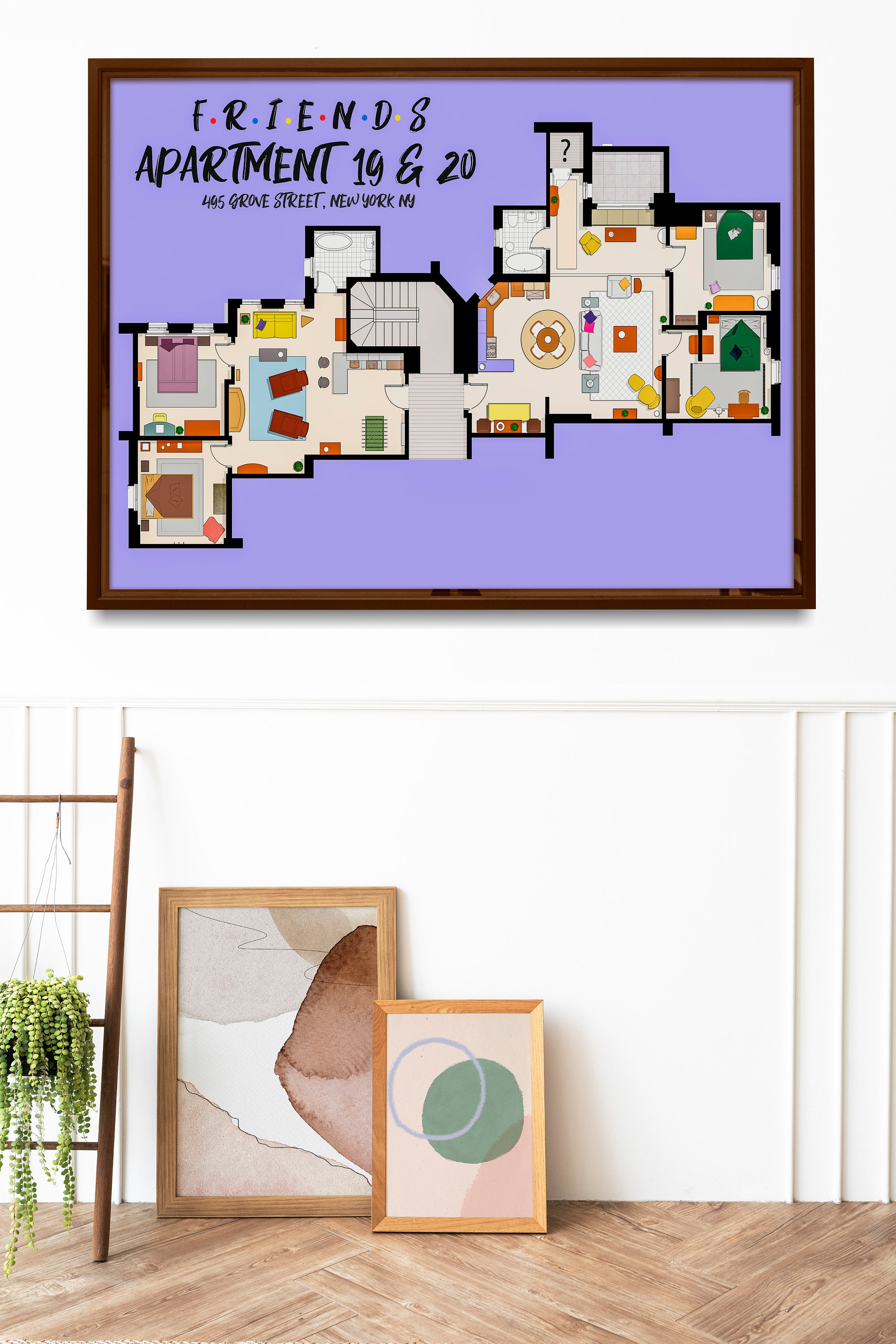 Friends TV Show Apartment Floor Plan-friends TV Show Layout - Etsy UK