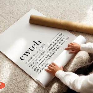 Cwtch Definition Print, Cwtch Poster, Welsh Wall Art, Welsh Print ...