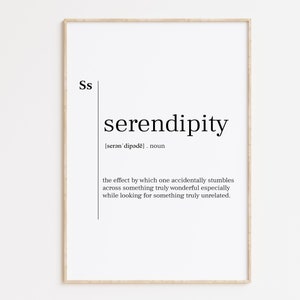 Serendipity Definition Print, Serendipity, Serendipity Print ...