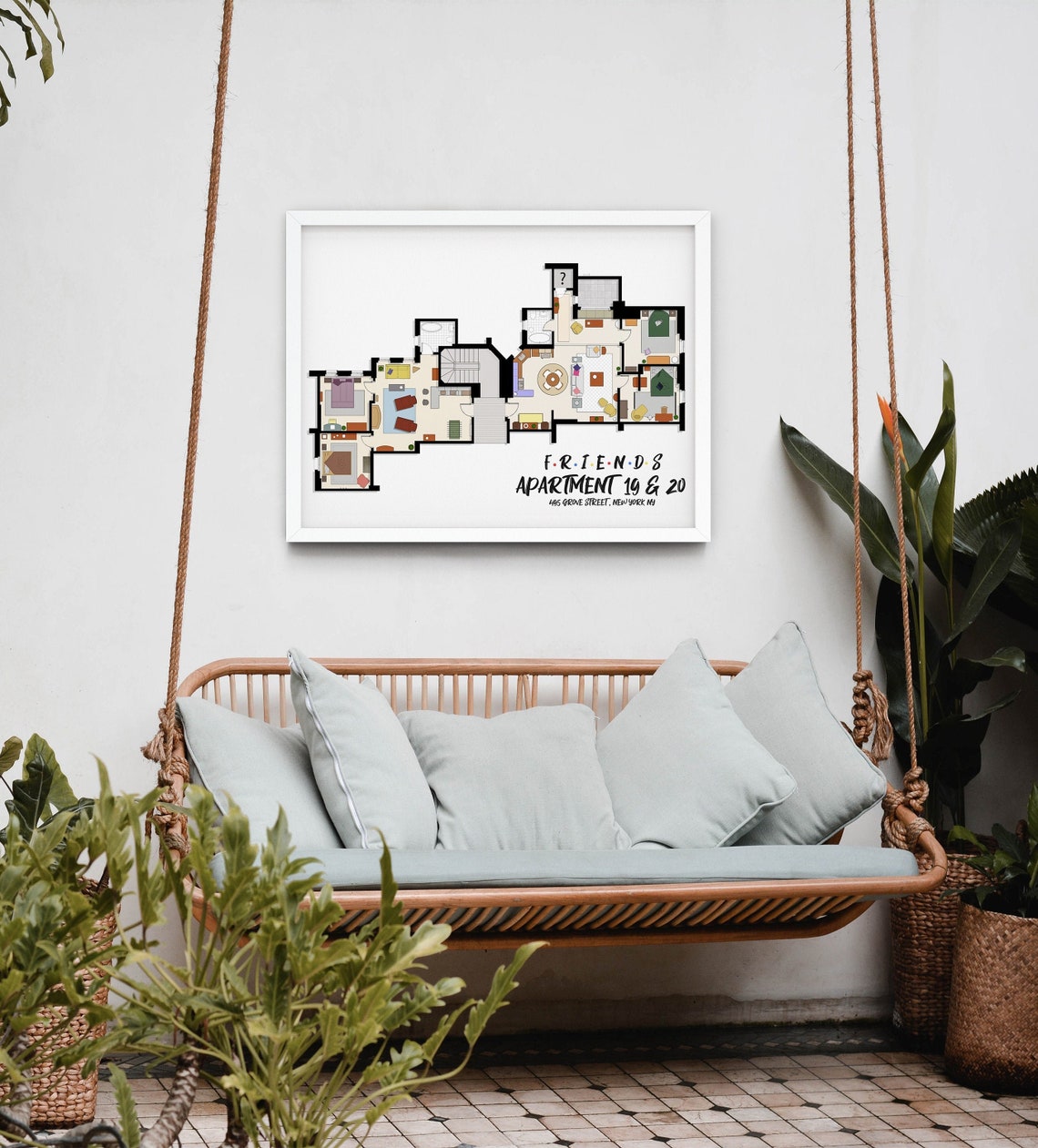 Friends TV Show Apartment Floor Plan-friends TV Show Layout - Etsy