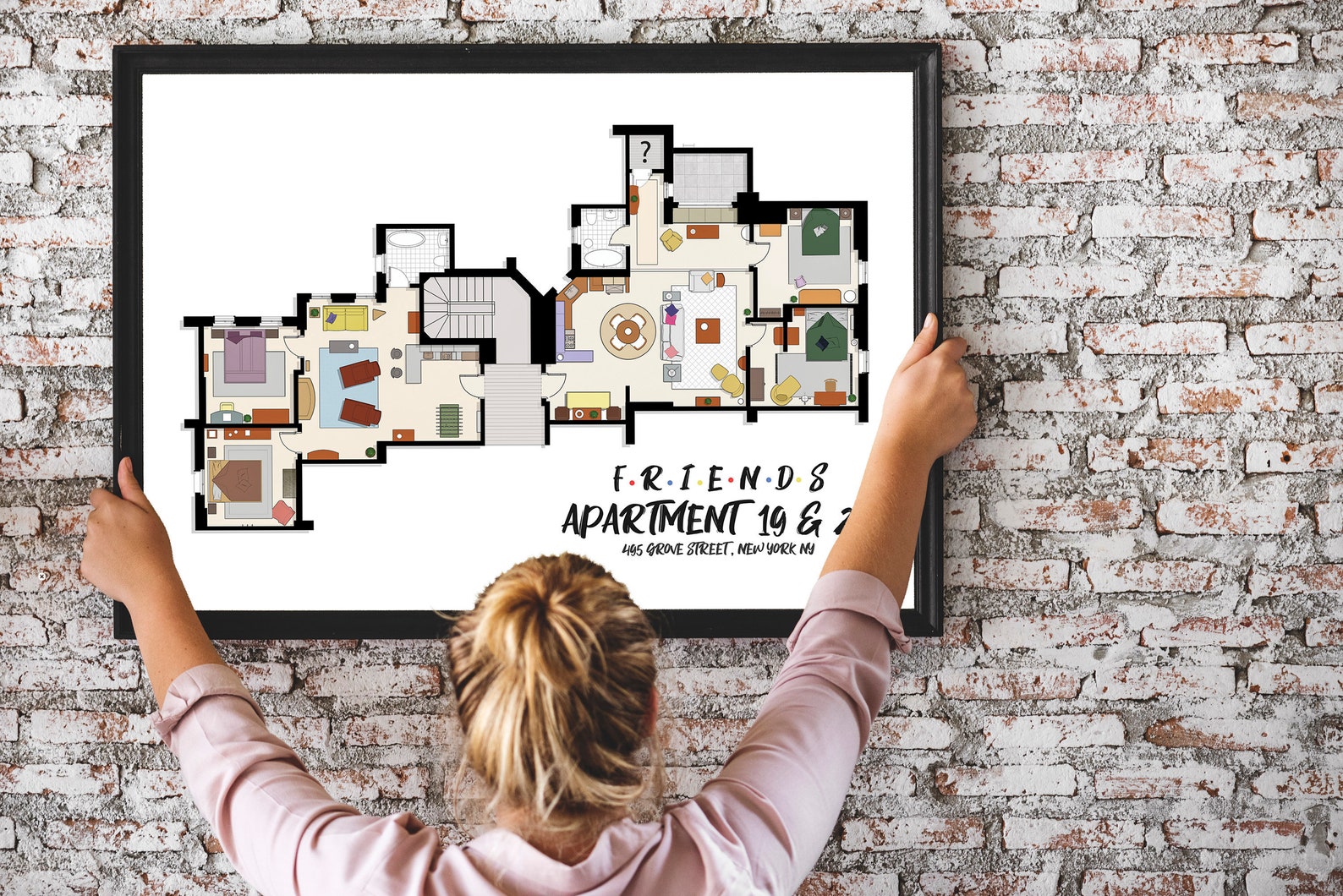 Friends TV Show Apartment Floor Plan-friends TV Show Layout - Etsy