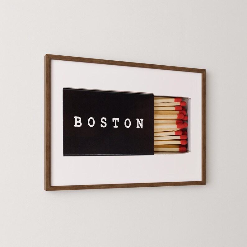 Boston City Matchbox Print, Boston Poster, Modern Wall Decor, City ...