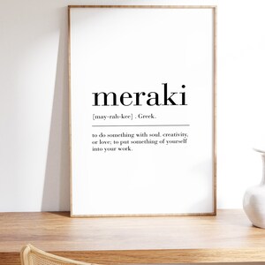 Meraki, Meraki Print, Meraki Poster, Meraki Definition, Meraki Quote ...