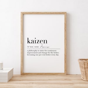 Kaizen Definition Print, Japanese Poster, Nordic Print, Kaizen ...