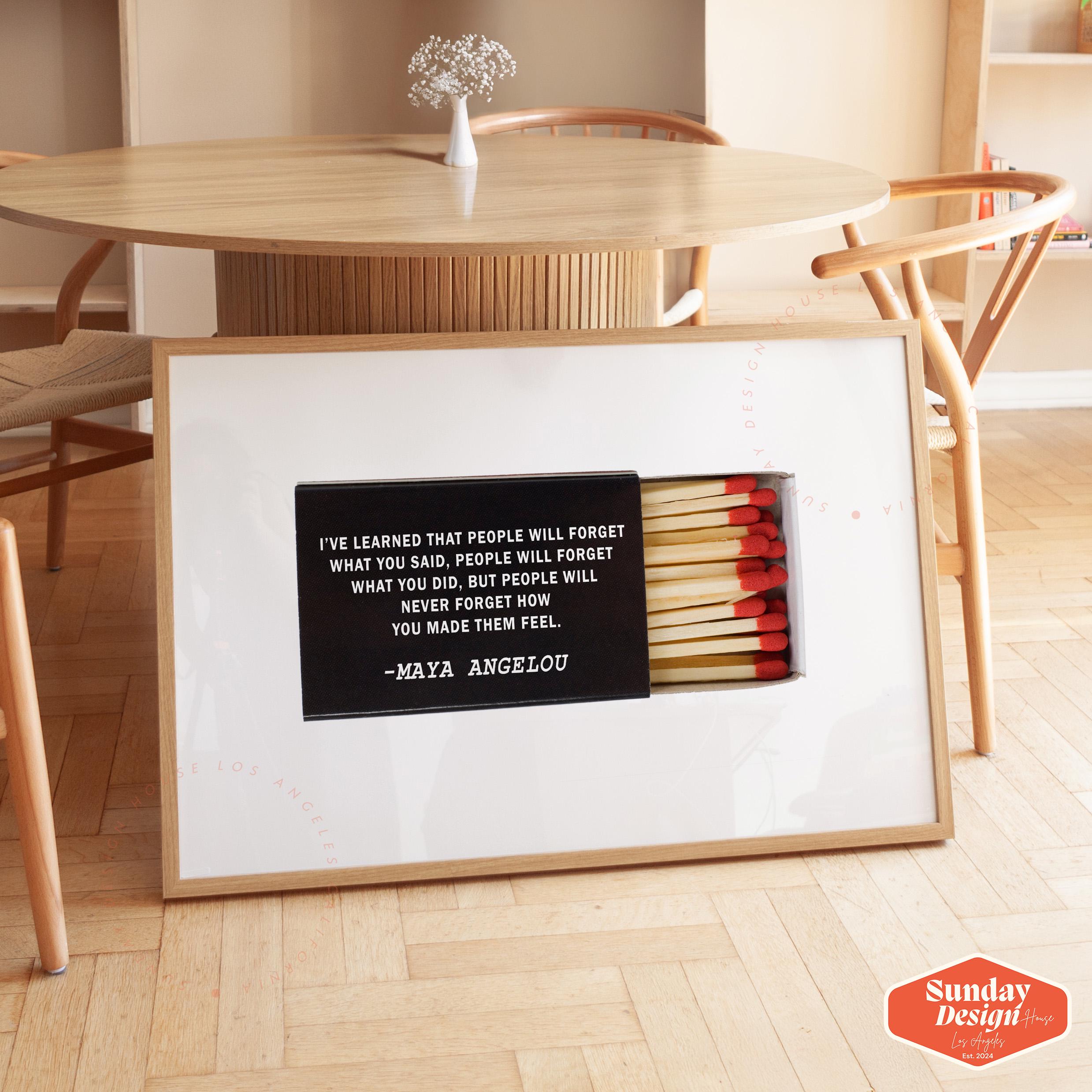 Maya Angelou Quote Print, Inspirational Wall Art, Minimalist Black and ...