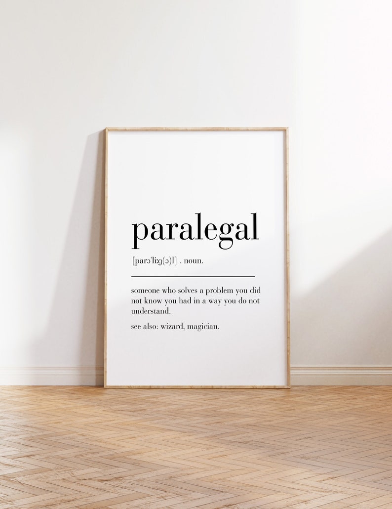 Paralegal Definition Print Lawyer Gift Law Office Decor - Etsy