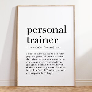 Personal Trainer, Personal Trainer Print, Personal Trainer Poster ...