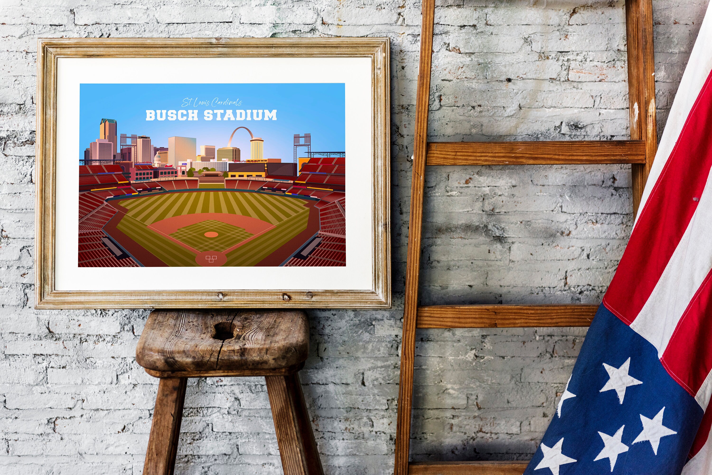 St. Louis Cardinals Busch Stadium Vintage Baseball Poster - Etsy