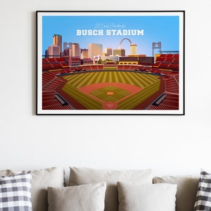 St. Louis Cardinals Busch Stadium Vintage Baseball Poster St. Louis ...