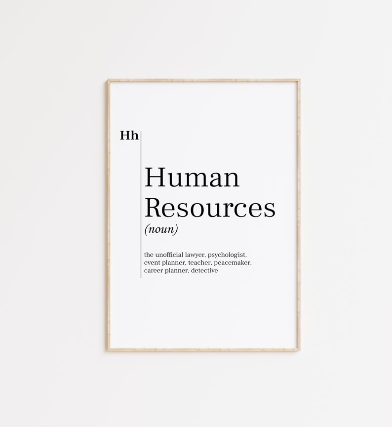 Human Resources Definition Print Definition Poster Human - Etsy
