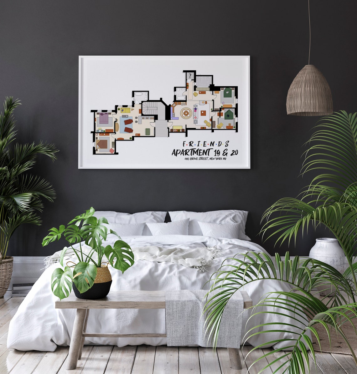 Friends TV Show Apartment Floor Plan-friends TV Show Layout | Etsy