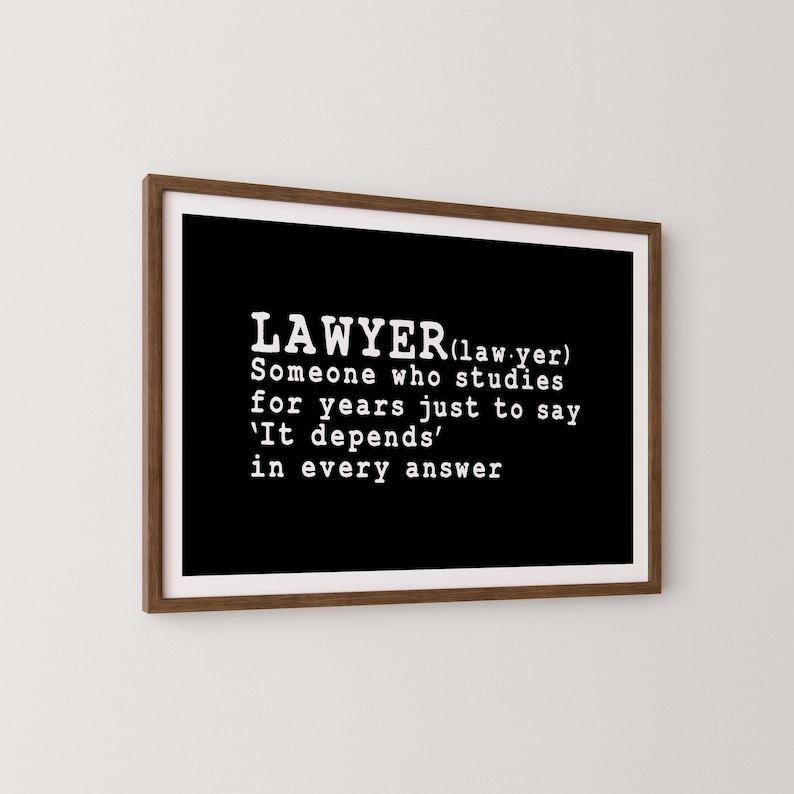 Lawyer Definition Poster, Attorney Office Decor, Gift for Lawyers ...