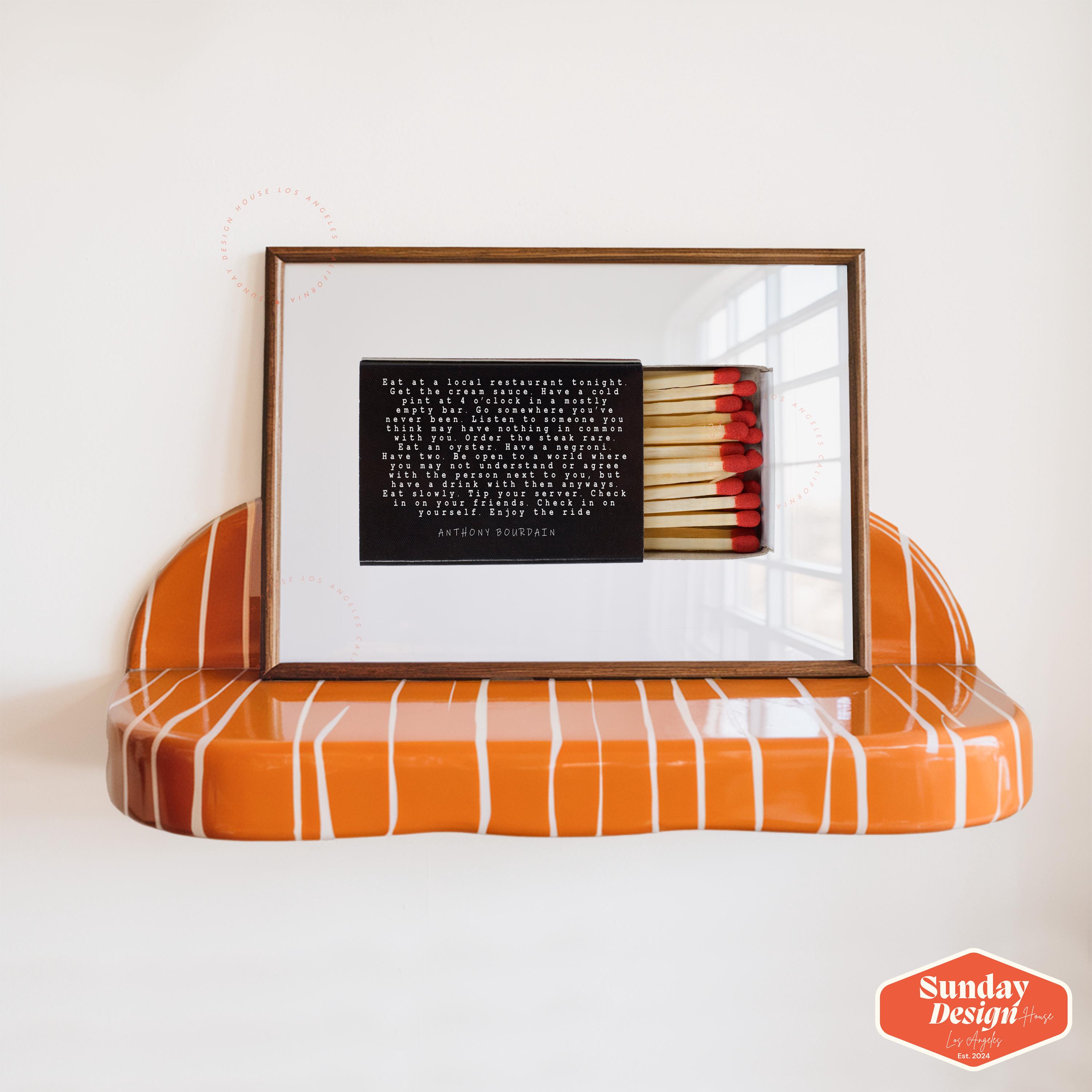 Anthony Bourdain Matchbox Quote Print, Dine at a Local Restaurant ...