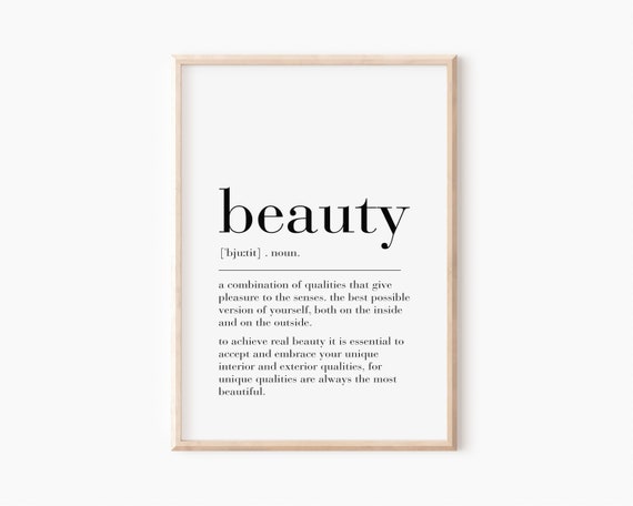 Beauty Definition Print Definition Print Beauty Beauty - Etsy