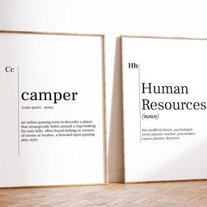 Human Resources Definition Print, Definition Poster, Human Resources ...