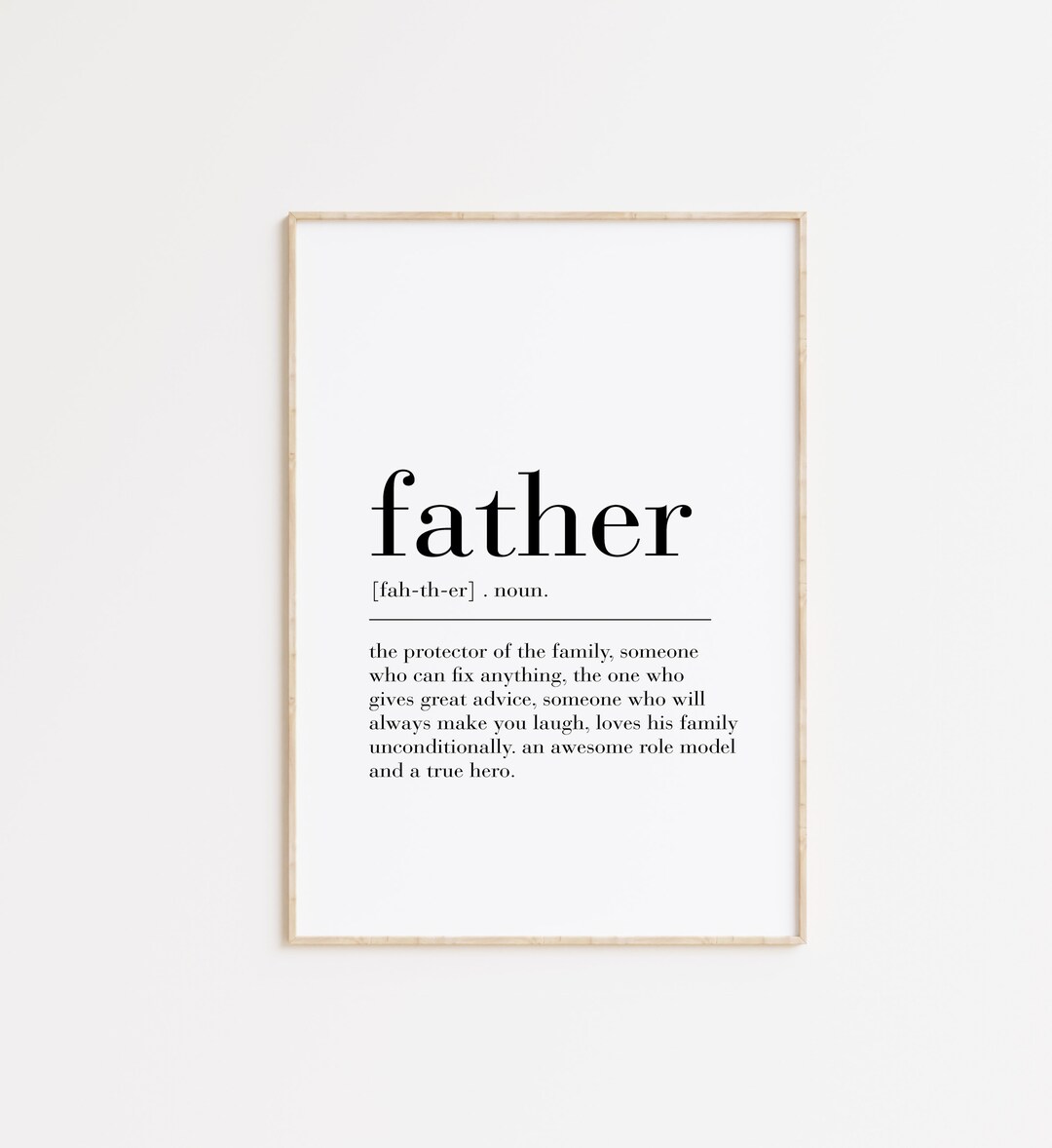 Father Definition Print, Fathers Day Gift for Dad, Gift for Father ...