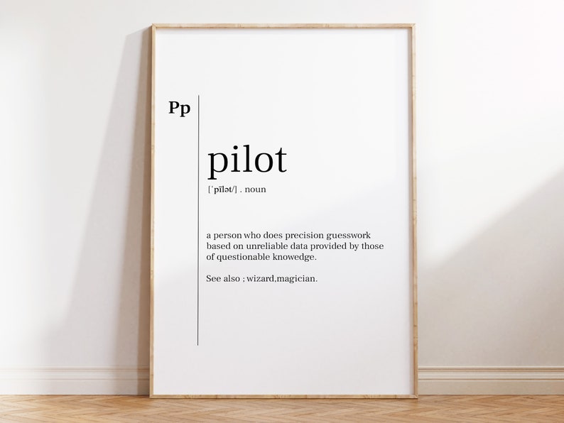 Pilot Print Pilot Poster Pilot Definition Print Funny - Etsy