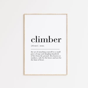 Climber Definition, Climber Poster, Climber Print, Gift for Climber ...