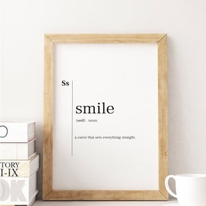Smile Print,definition Poster,smile Definition Print,nursery Art,smile ...