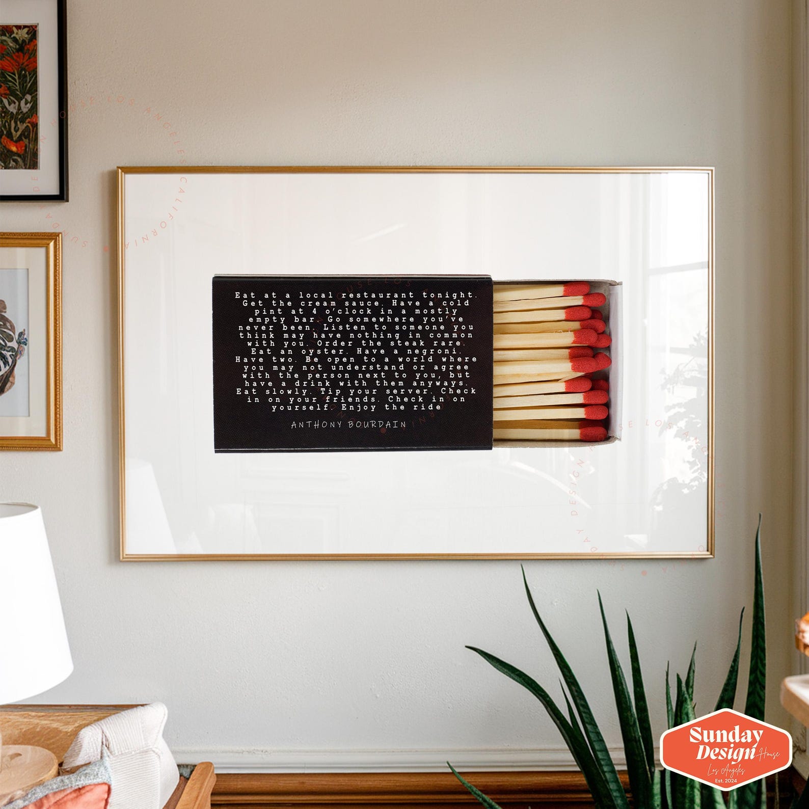 Anthony Bourdain Matchbox Quote Print, Dine at a Local Restaurant ...