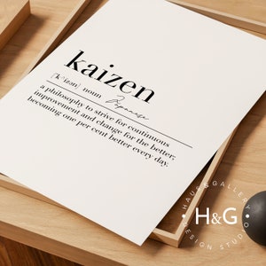 Kaizen Definition Print, Japanese Poster, Nordic Print, Kaizen ...