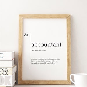 Accountant Definition Printdefinition Posterfunny Wall Art - Etsy
