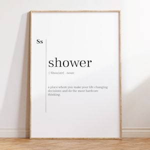 Shower, Shower Print, Shower Poster, Shower Definition Print, Shower ...