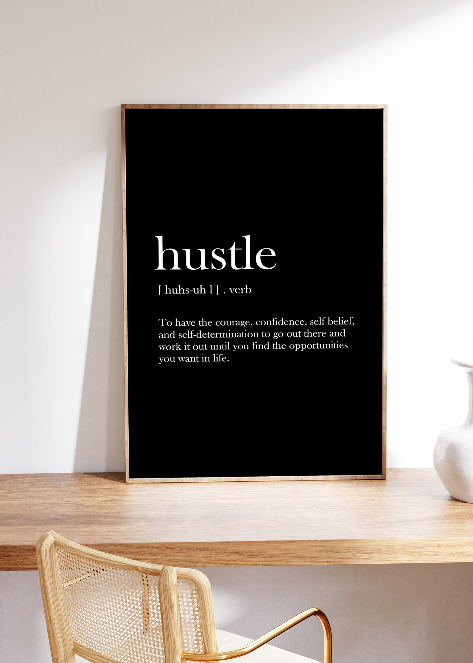 Hustle Poster Definition Wall Art Quote Print Motivational - Etsy