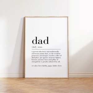 Dad Definition Print, Dad Gifts, Dad Definition Poster, Fathers Day ...