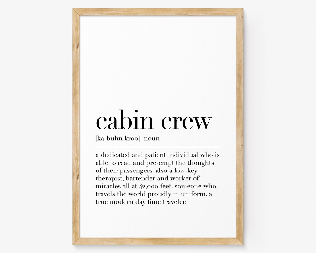 Cabin Crew Definition Poster, Cabin Crew, Cabin Crew Quote Print, Gift ...