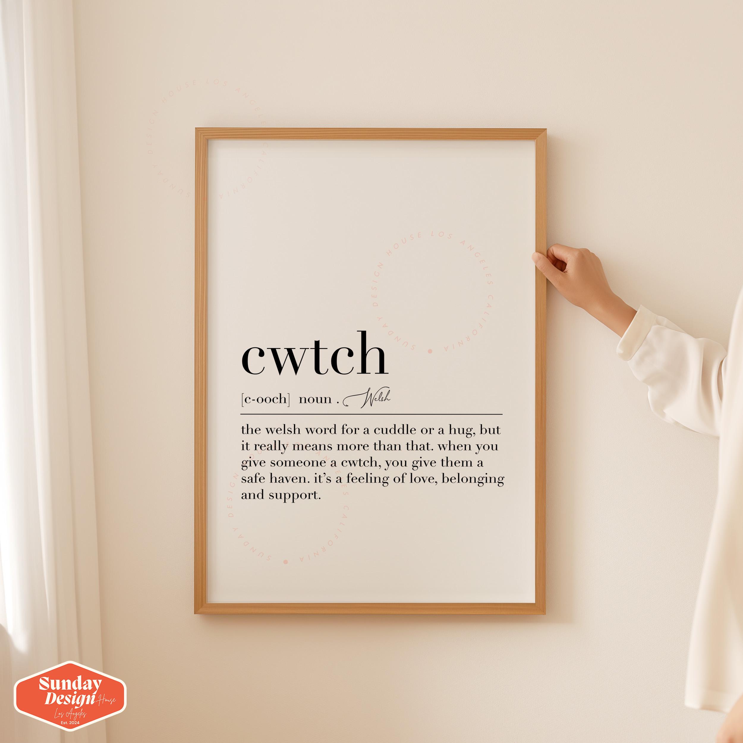 Cwtch Definition Print, Cwtch Poster, Welsh Wall Art, Welsh Print ...