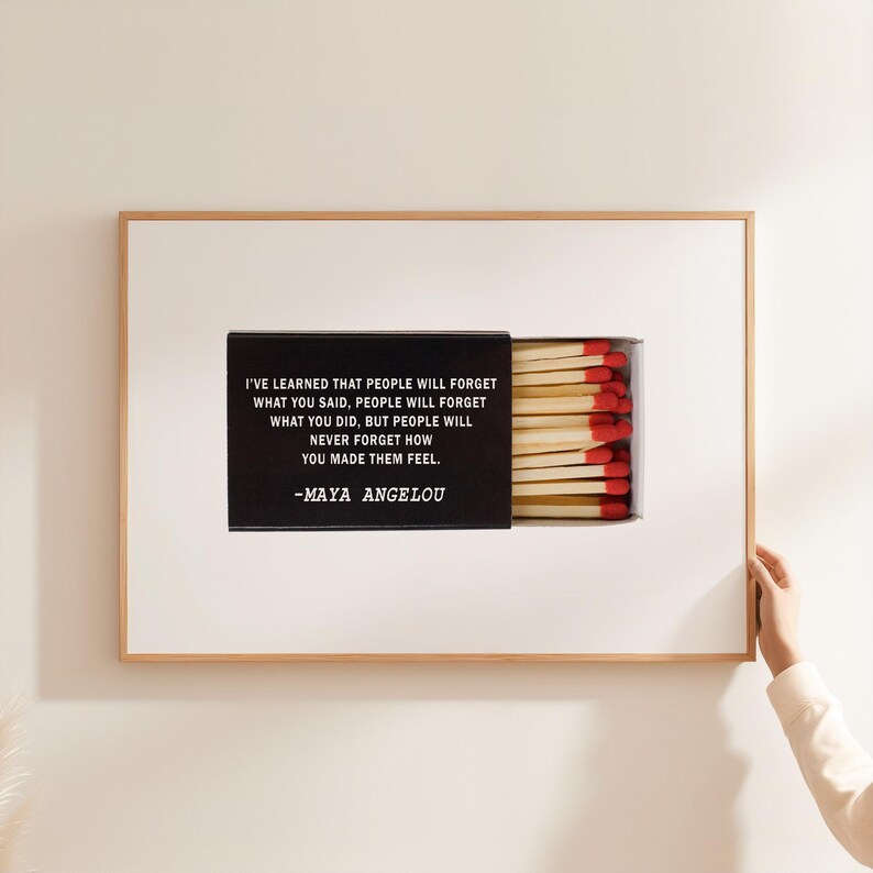 Maya Angelou Quote Print, Inspirational Wall Art, Minimalist Black and ...