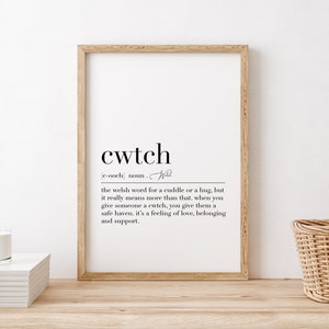 Cwtch Definition Print, Cwtch Poster, Welsh Wall Art, Welsh Print ...