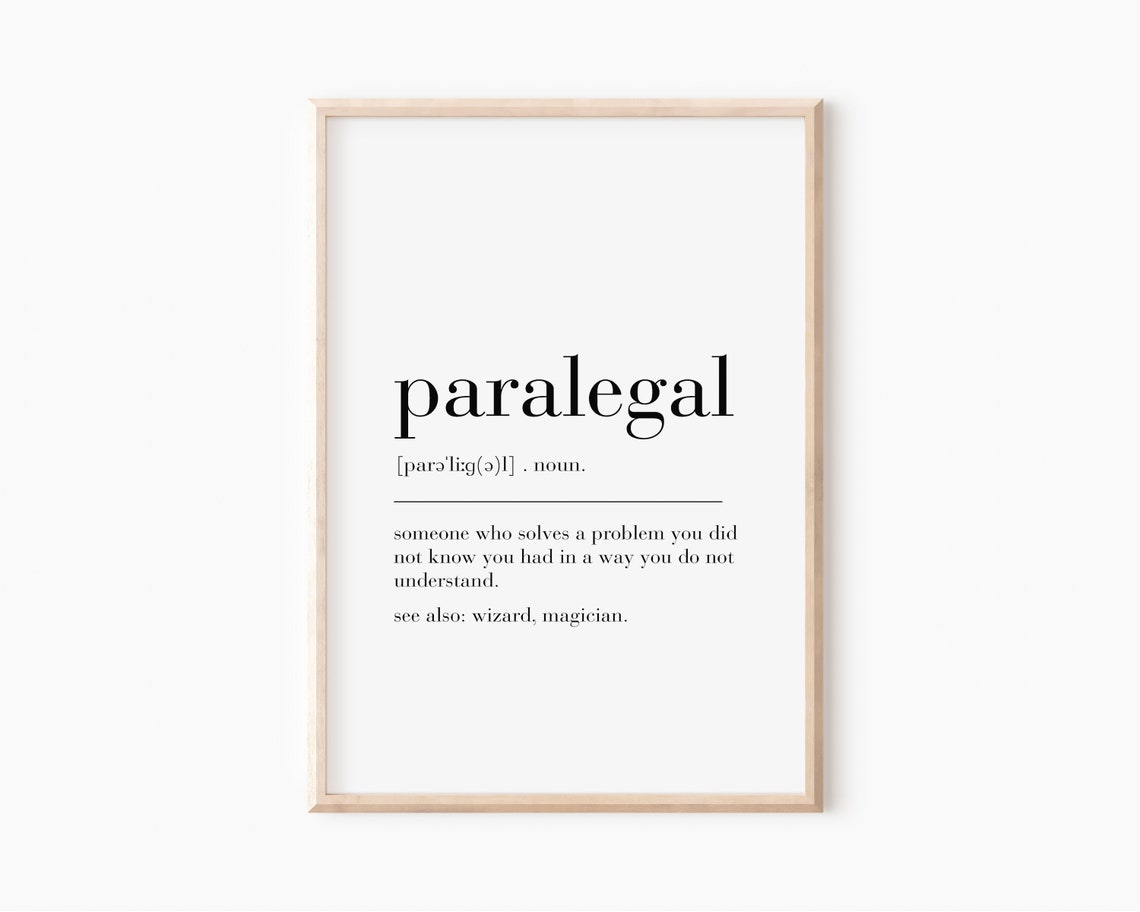 Paralegal Definition Print Lawyer Gift Law Office Decor - Etsy