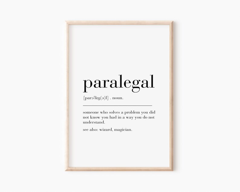 Paralegal Definition Print Lawyer Gift Law Office Decor - Etsy