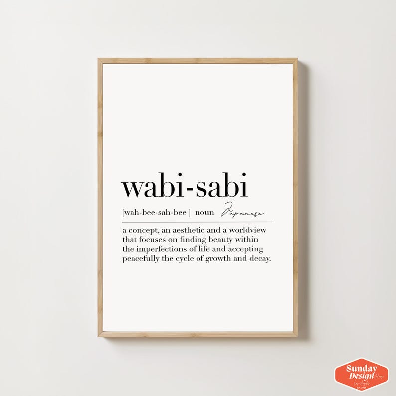 Wabi Sabi Definition Poster, Japanese Print, Nordic Print, Wabi Sabi ...