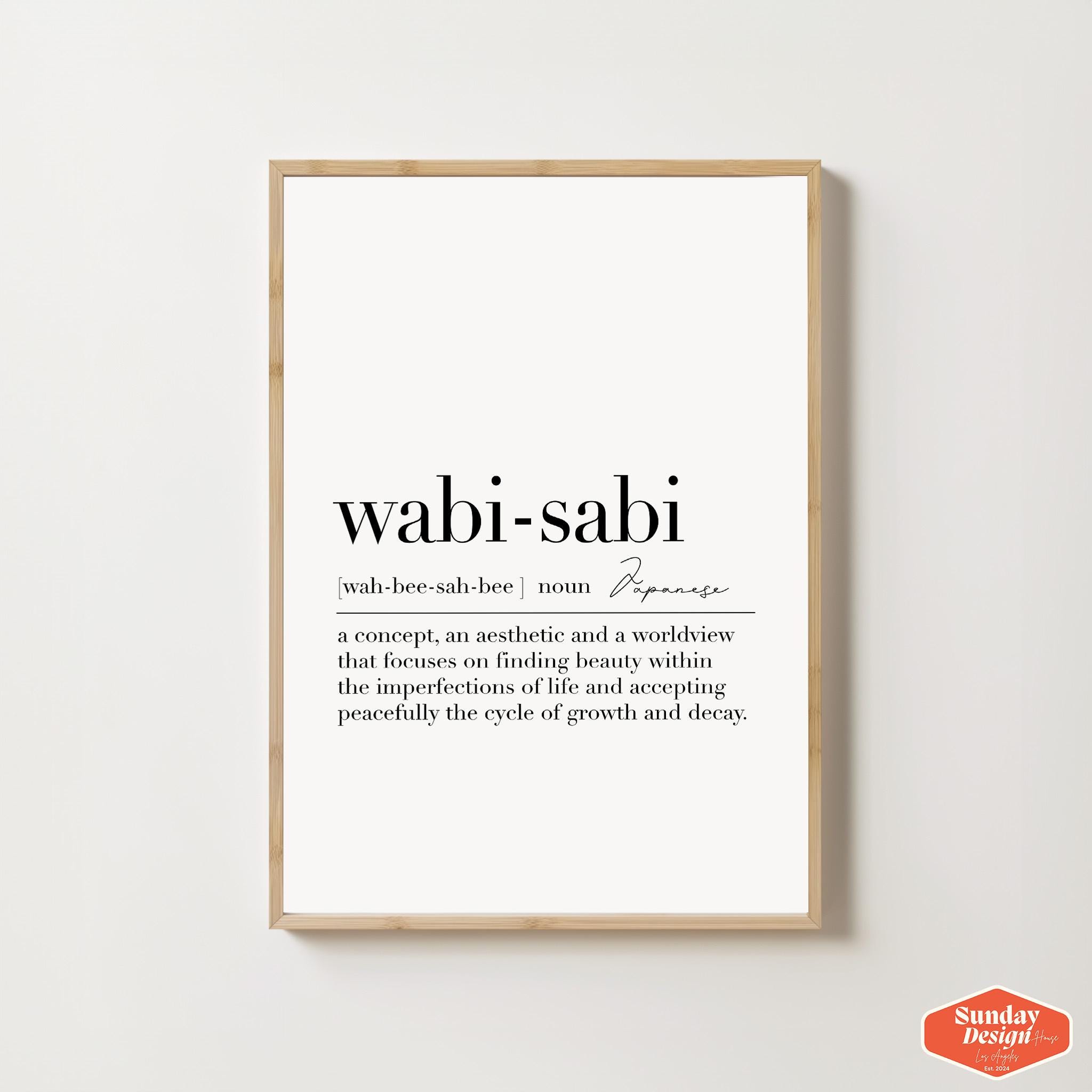 Wabi Sabi Definition Poster, Japanese Print, Nordic Print, Wabi Sabi ...