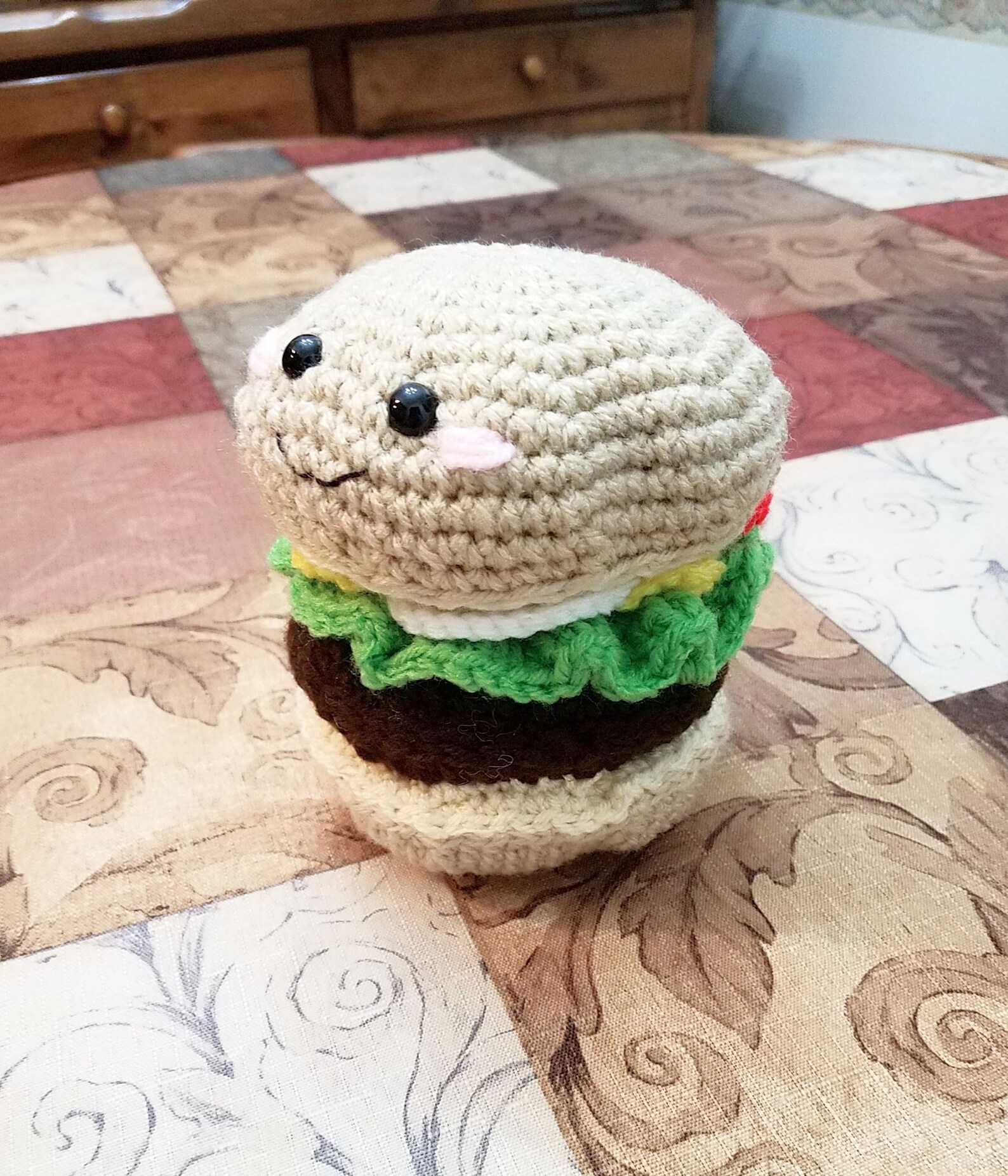 HAMBURGER CHEESEBURGER (amigurumi Plushie Toy) Crochet / Knit, Cute ...