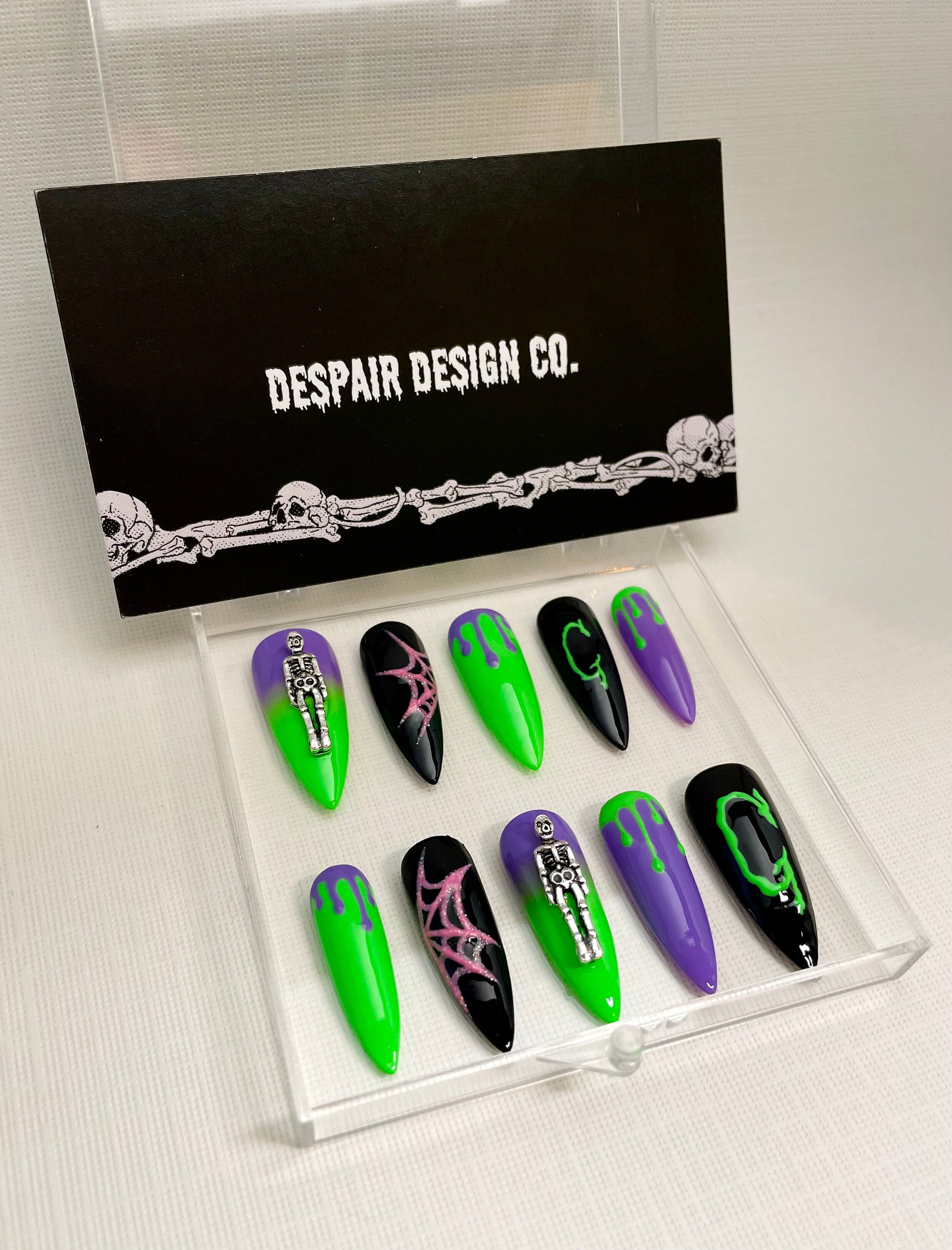Goosebumps-reusable Press-on Nails/neon Nails/luxury Gel Nails/horror ...