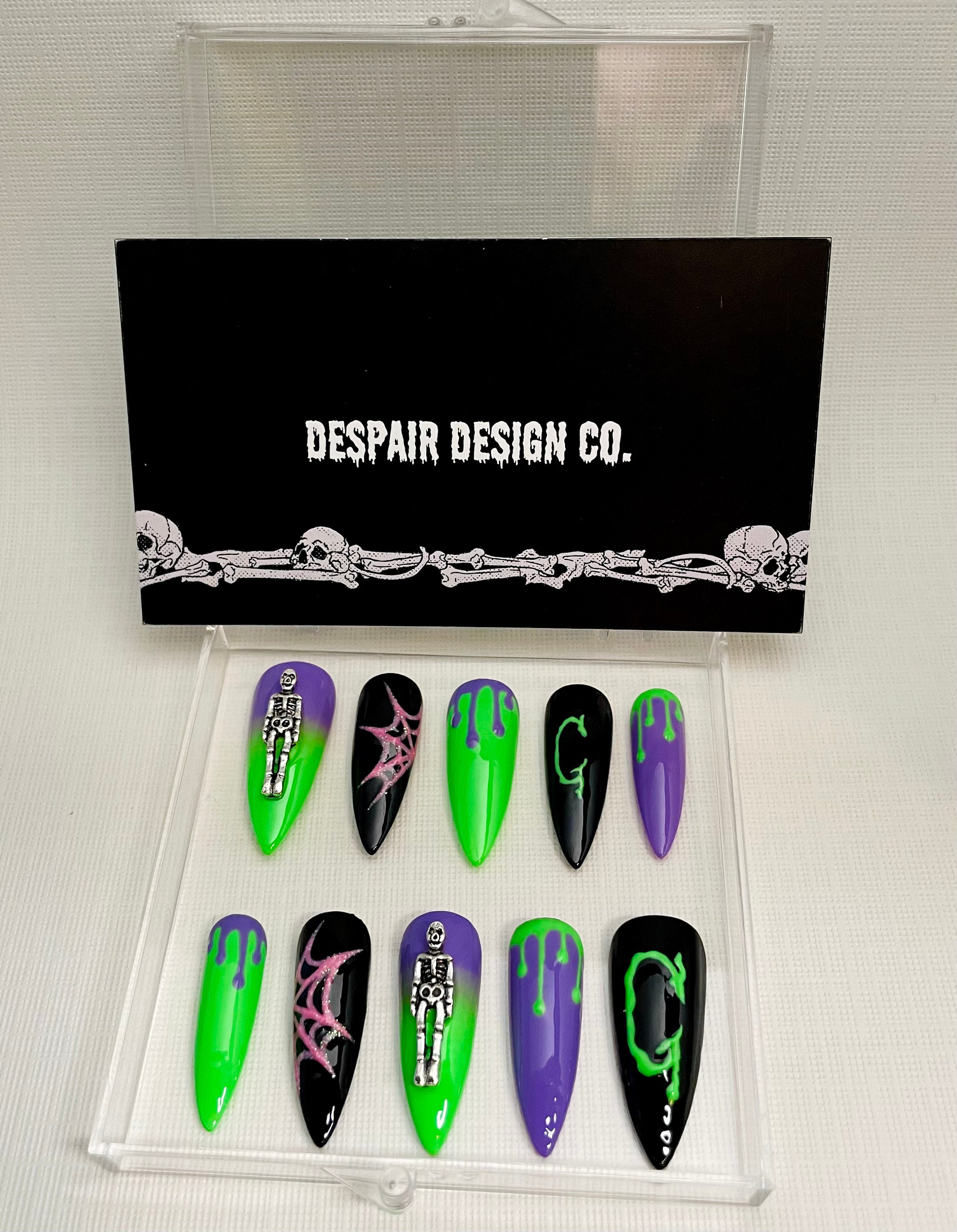 Goosebumps-reusable Press-on Nails/neon Nails/luxury Gel Nails/horror ...