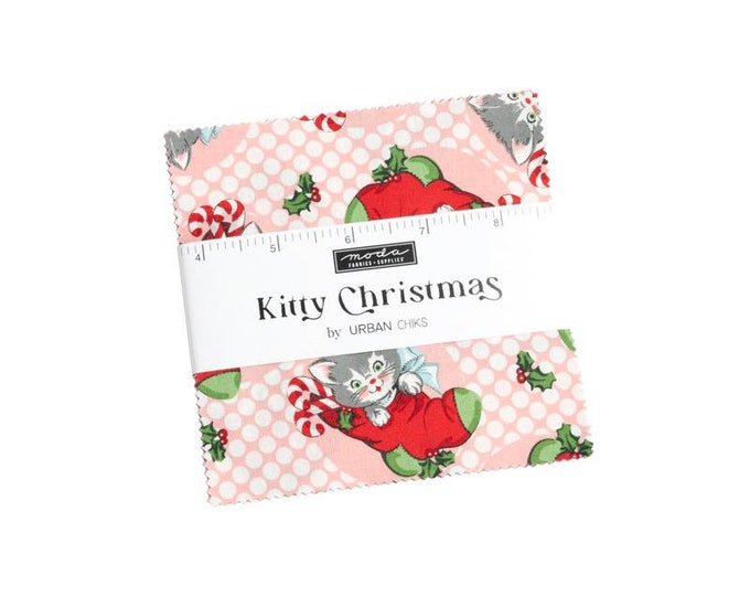 Kitty Christmas Charm Pack by Moda - Etsy