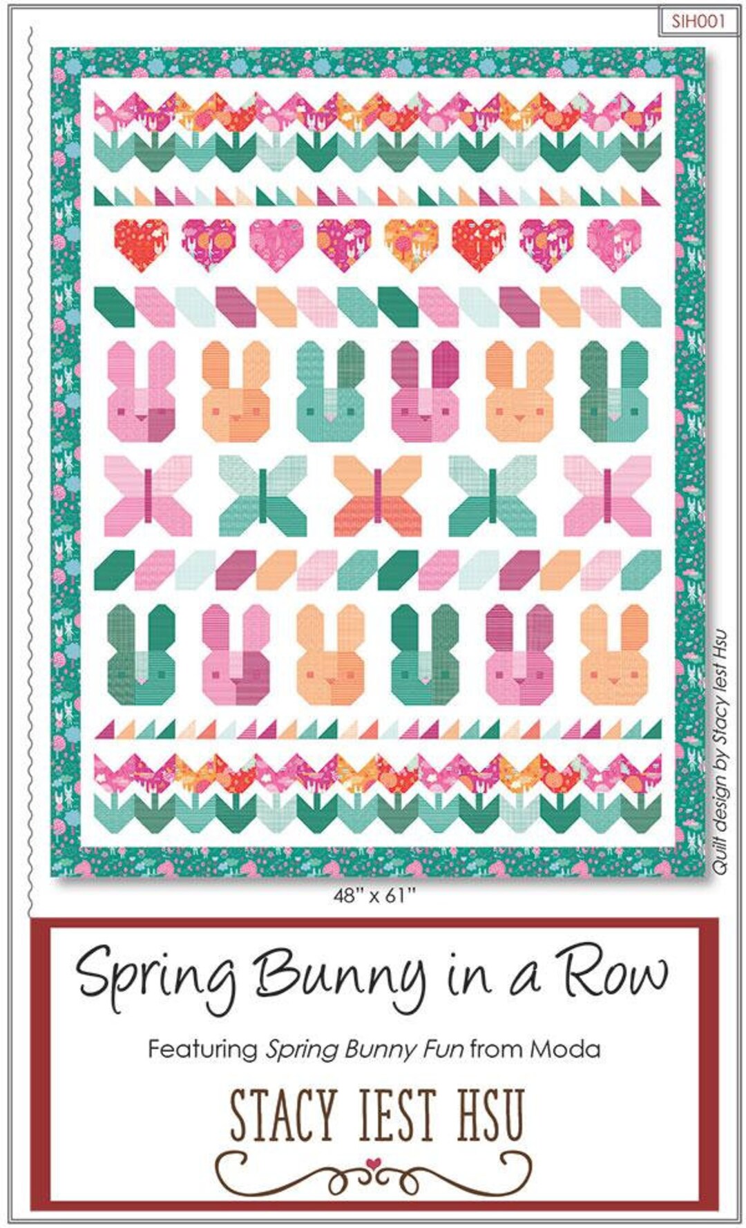 Spring Bunny in a Row Pattern - Etsy