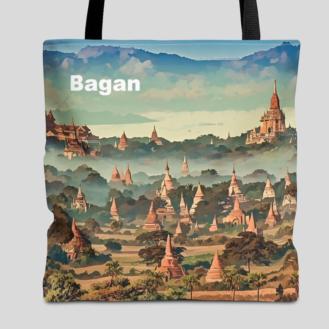 Bagan Myanmar Tote Bag - World Traveler Series - MMB001 - Etsy
