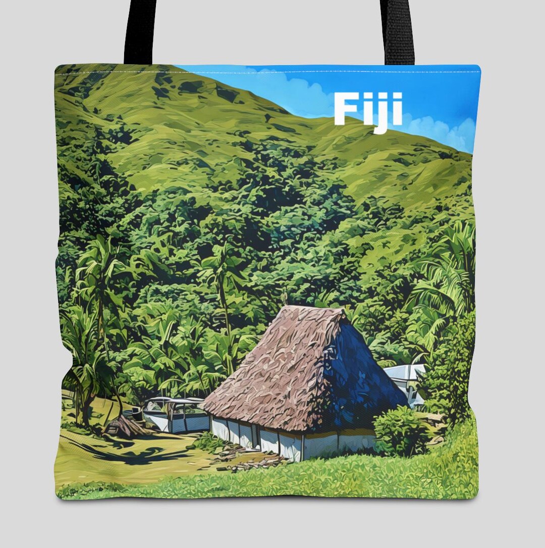 Navala Village Fiji Tote Bag - World Traveler Series City Skyline ...