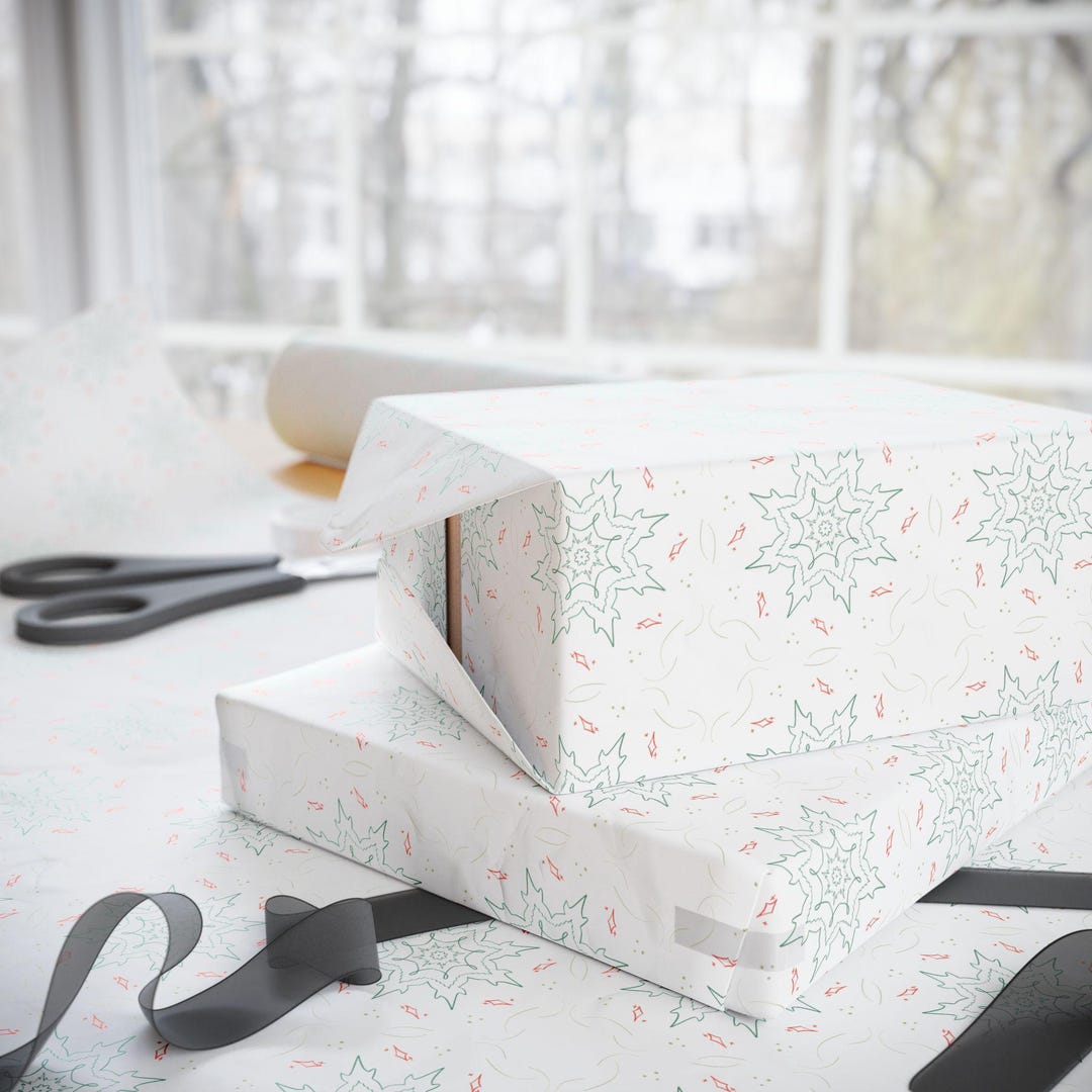 Cute Christmas Wrapping Paper, Aesthetic Wrapping Paper, Holiday ...