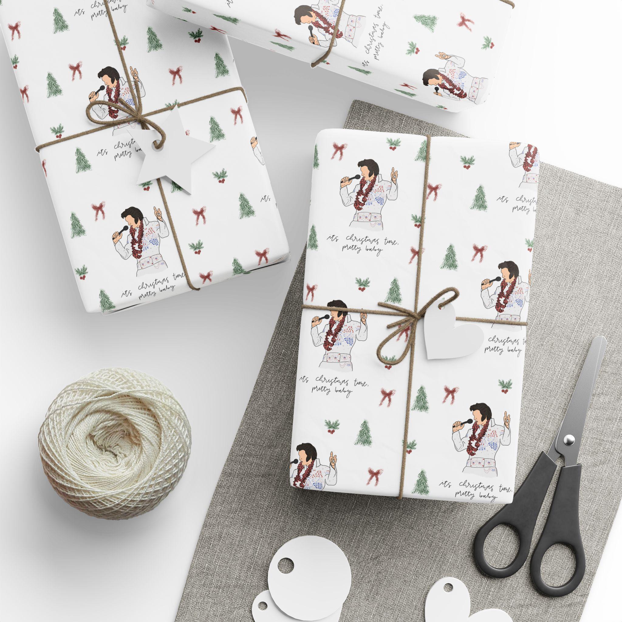Elvis Presley Wrapping Paper, Christmas Wrap, Funny Christmas Wrapping ...